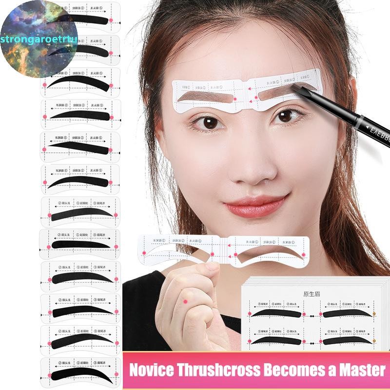 Strongaroetrtu ชุดคิ้ว Lazy Drawing Eyebrow Card Quick Eyebrow สติกเกอร ...