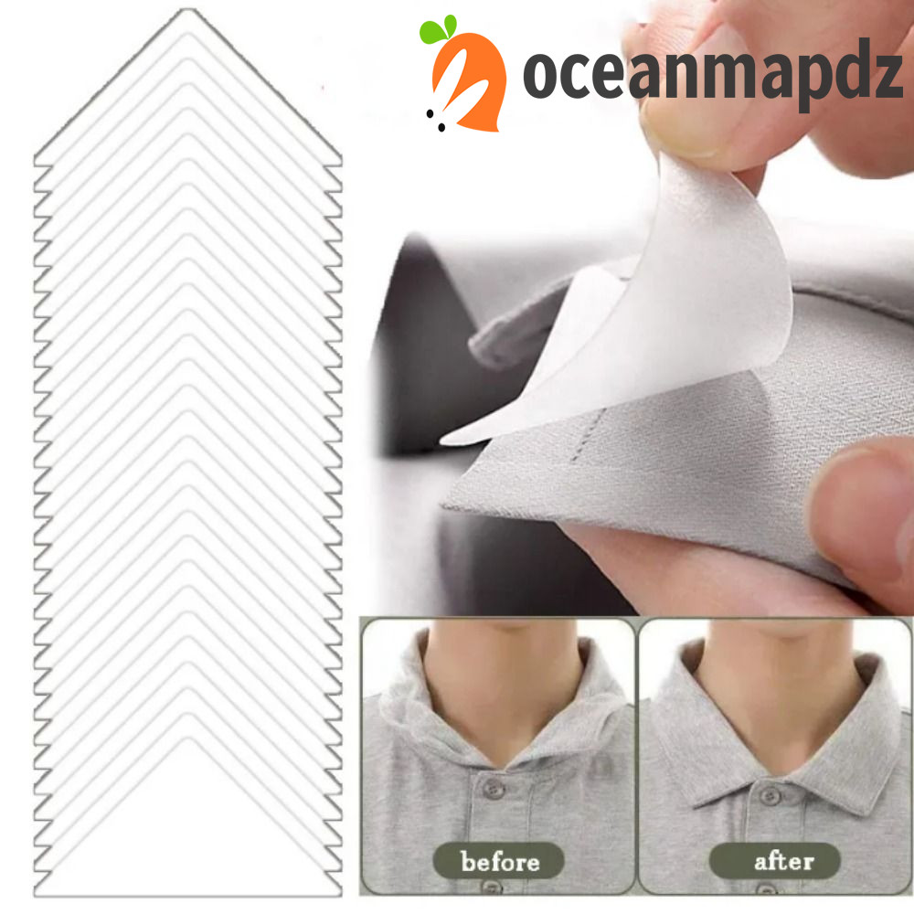 OCEANMAPDZ 30 ชิ้นเสื้อยืด Anti-roll Fixed Pads, ทิ้ง PVC Collar Stays ...