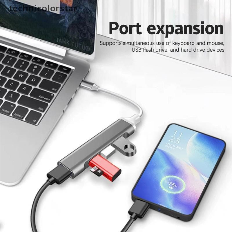 Trsr 4 พอร์ต USB 3.0 HUB USB HUB ความเร็วสูง Type C Splitter 5Gbps ...