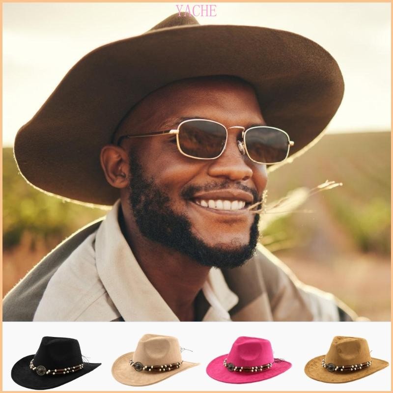 Jache ชาติพันธุ์ Fedoras หมวกลูกปัดเข็มขัดเวทีหมวกผู้ใหญ่ Unisex Theme ...