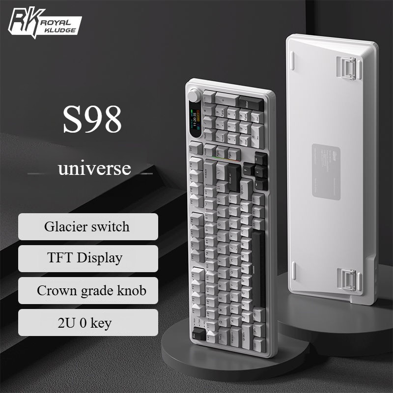 Rk S98 ไร้สาย 3 โหมดคีย์บอร์ด RGB Backlight ที่กําหนดเองพร้อมจอแสดงผล ...