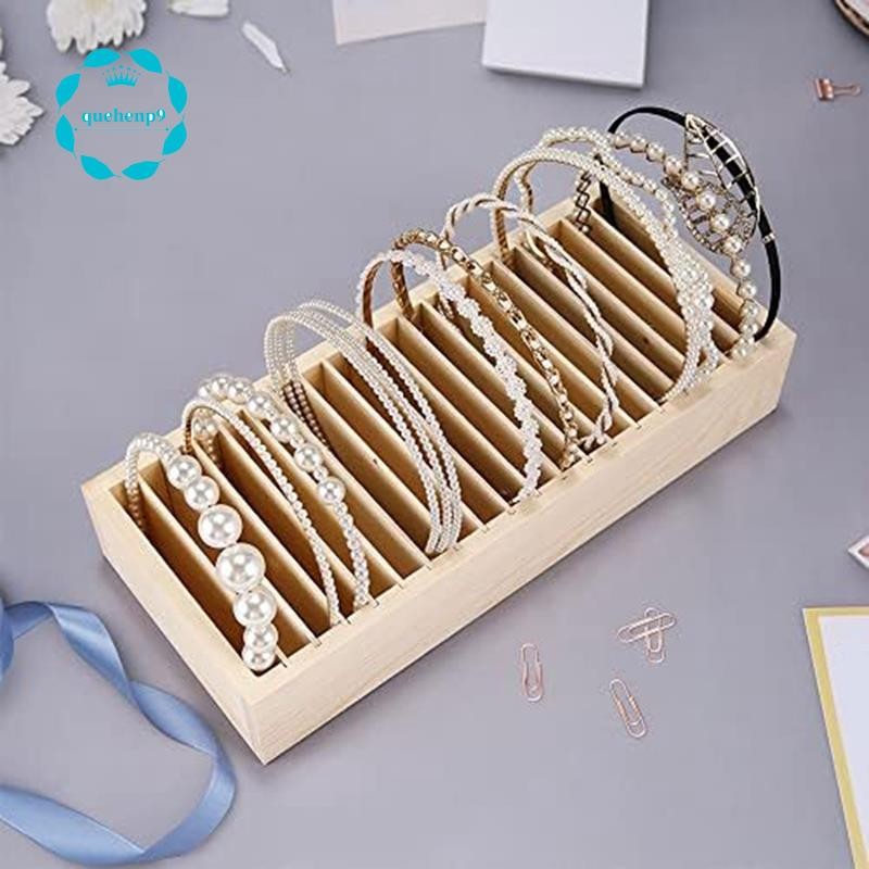 [quehenp9]1 ชิ้นที่ใส่แถบคาดศีรษะไม้ Scrunchie Storage Organizer ...