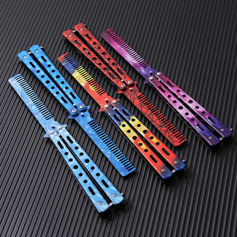 Steel Training Butterfly Knife Dull Folding Knife Pocket Knife Outdoor ...