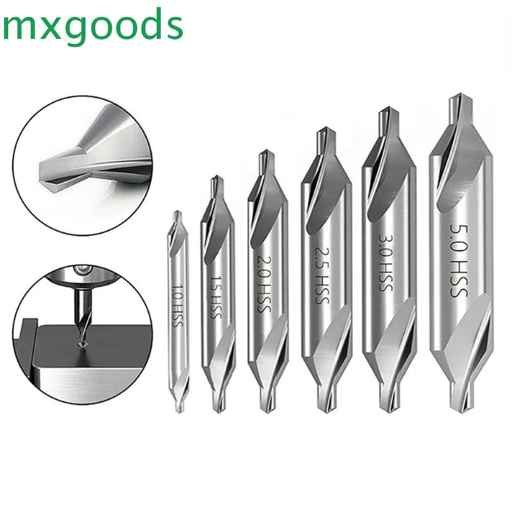 Mxgoods 5/6 ชิ้นเจาะกลาง Bits,โลหะ 60 องศามุมรวมศูนย์เจาะ,มัลติฟังก์ชั่ 1/1.5/2/2.5/3/4/5 ...