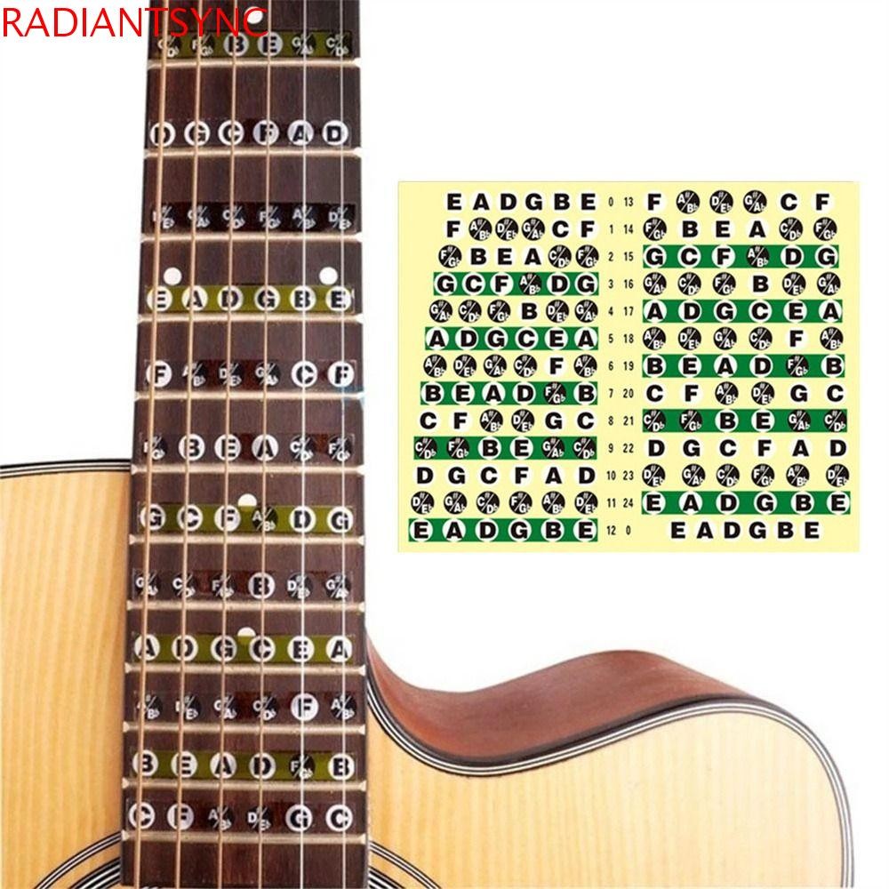 Radiantsync กีตาร์ Scales สติกเกอร์เครื่องดนตรีแบบพกพาการเรียนรู้กีตาร์ไฟฟ้า Musical Scale ...