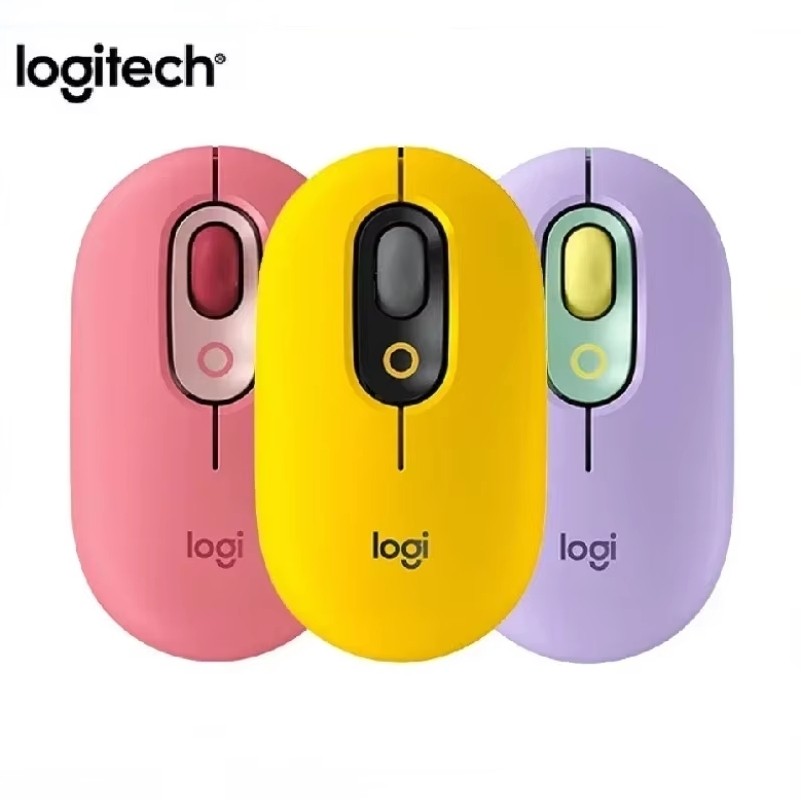 Logitech POP Mouse ไร้สายบลูทูธ Silent Mice เมาส์แบบพกพาติดตามด้วยแสงความแม่นยําสูงสําหรับ ...