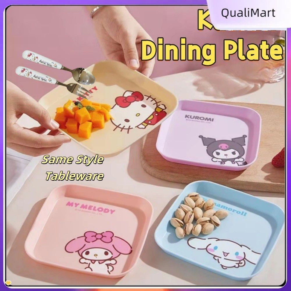 【COD】 SANRIO Sanrio Sanrio แผ่นรองโต๊ะน่ารัก จานผลไม้กระดูก ถาดน้ำชายามบ่าย เมโลดี้ Kuromi จาน ...