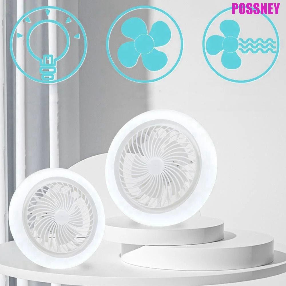 POSSNEY ไฟพัดลม LED, 2-in-1 รีโมทคอนโทรล LED โคมไฟลูกปัด, พลังงานที่มีประสิทธิภาพสามโหมดความเร็ว ...