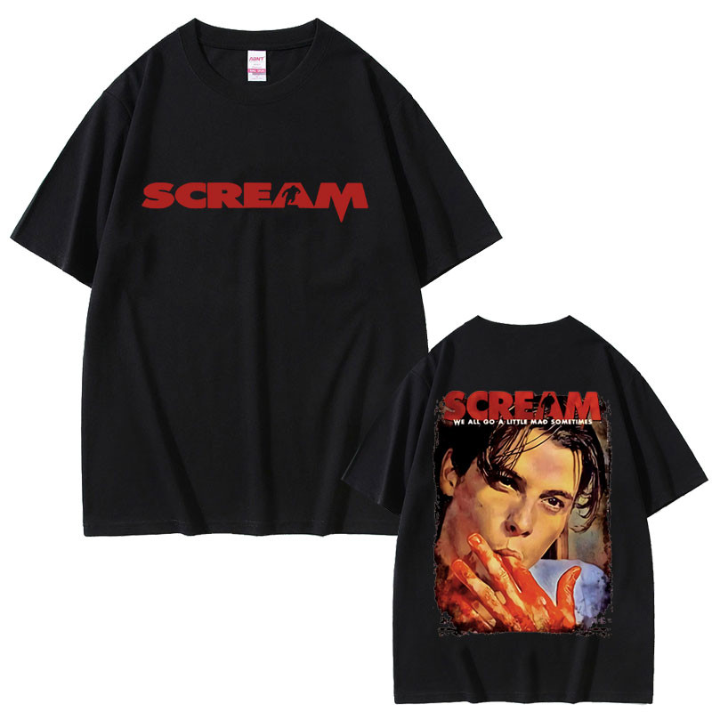 COD 90s ภาพยนตร์สยองขวัญ Scream เสื้อยืดกราฟิกวินเทจ Billy Loomis พิมพ์ ...