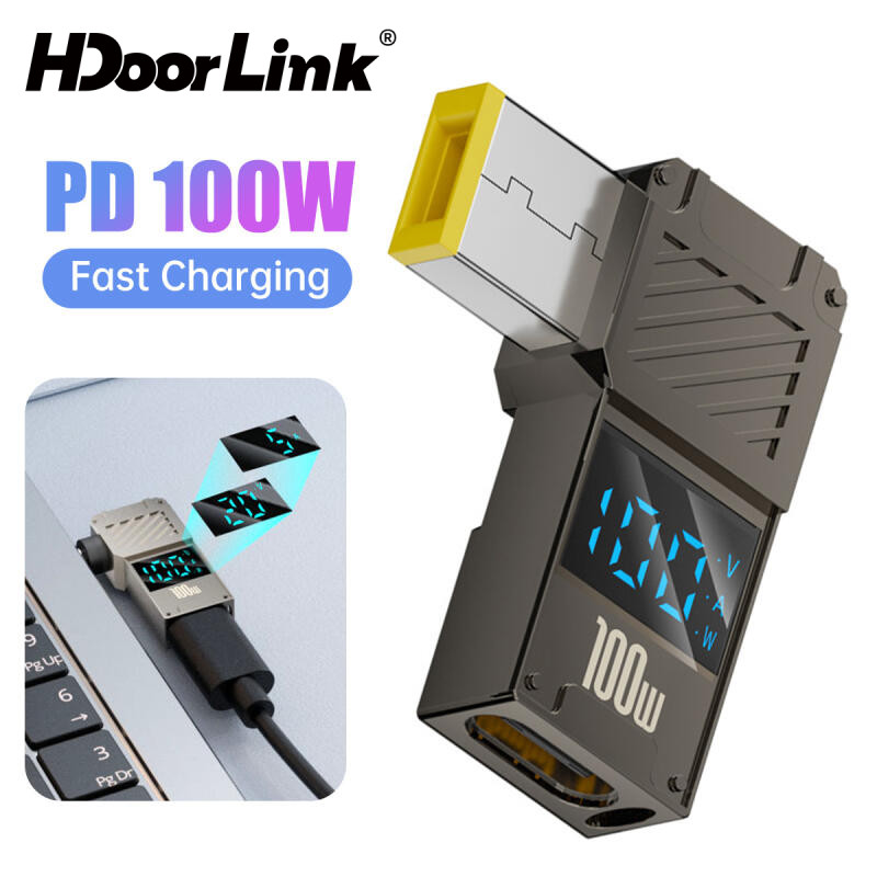 HdoorLink PD100W Type-C ถึง DC Plug Converter USB C ถึง DC แล็ปท็อปอะแด ...