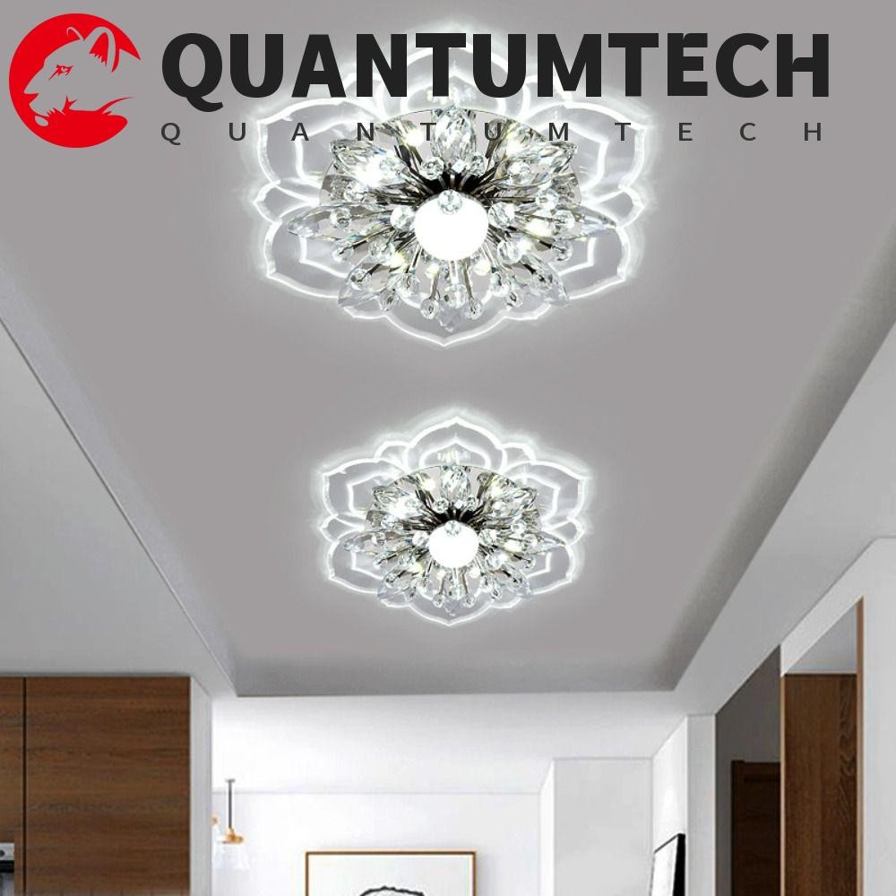 QUANTUMTECH โคมไฟเพดาน LED,คริสตัลกลีบโมเดิร์นคริสตัลดอกไม้โคมระย้า,ติดตั้งง่าย 9W Creative จี้ ...