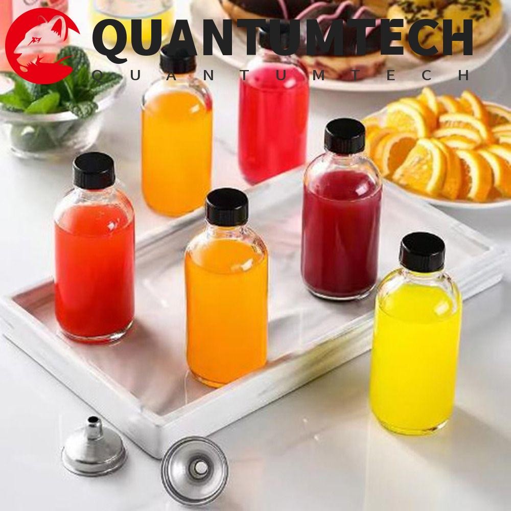 QUANTUMTECH 12 ชิ้นตัวอย่างขวดบอสตัน, 60 มล. ขวดแก้วขนาดเล็กใส, มัลติฟังก์ชั่นพร้อมฝาปิดและ 3 ...