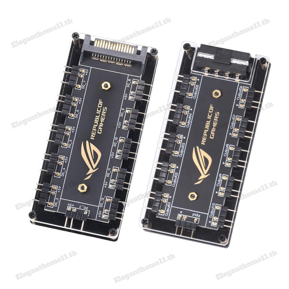 10-in-1 ARGB สาย Splitter Hub RGB พัดลม Hub อะแดปเตอร์คอมพิวเตอร์ ...