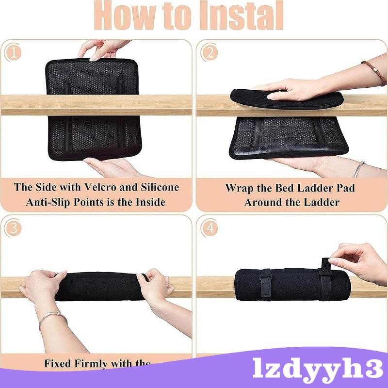[Lzdyyh3] 4 ชิ้นเตียงสองชั้นแผ่นบันไดเด็กเตียงสองชั้นบันไดปกบันไดยามแผ่นเบาะนุ่ม 10x10 นิ้วบันได ...