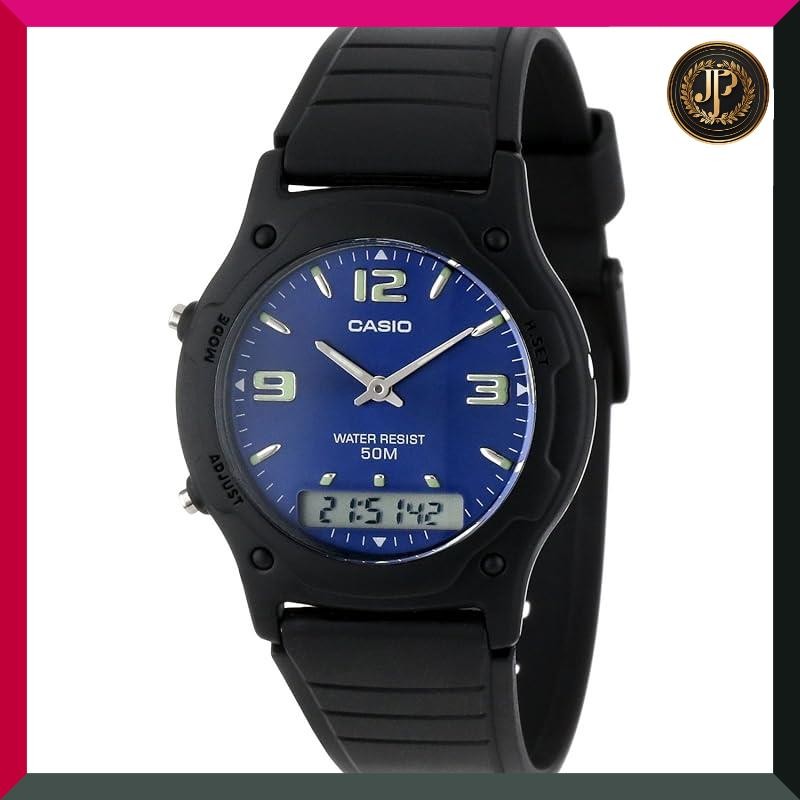 [Casio] Casio Aw-49He-2A Aw49He-2A Basic Ana-Digi Round Blue Unisex ...