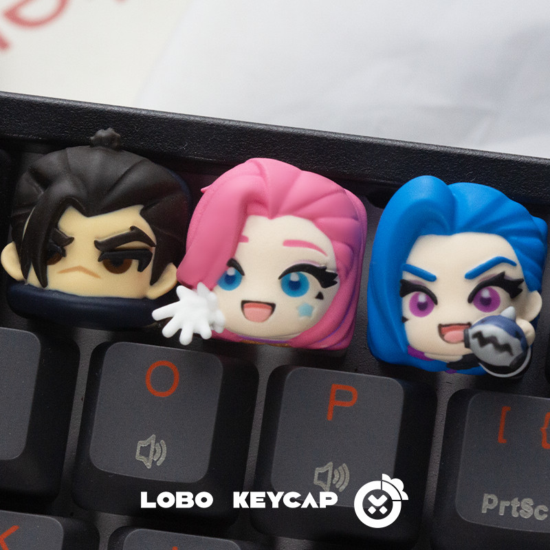 Lol Jinx Keycap น่ารักการ์ตูน 3D สร้างสรรค์น่ารัก MX สวิทช์คีย์บอร์ดเร ...