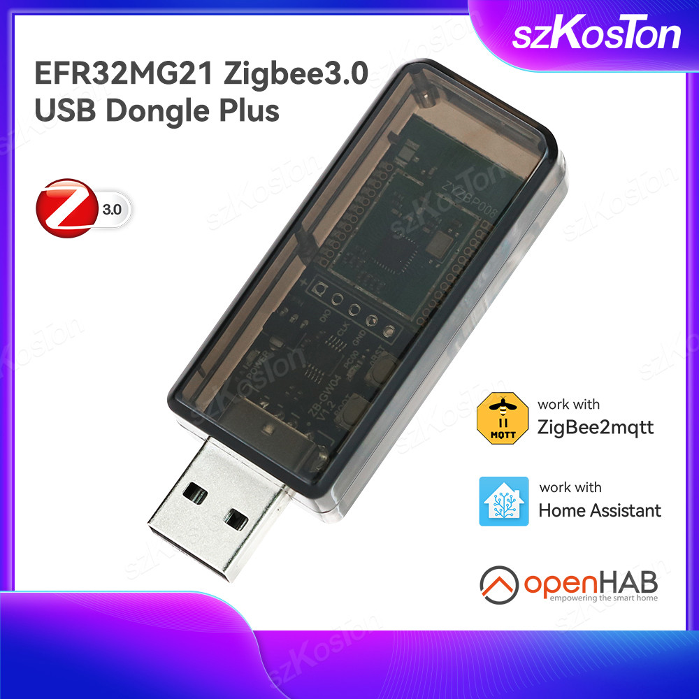 Zigbee 3.0 USB Dongle Plus EFR32MG21 Universal เปิดแหล่ง Hub Gateway ทํางานร่วมกับ Home ...