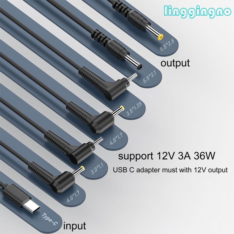 Rr 12V UsbC ถึง DC5 5x2 5 มม.3 5x1 35 มม.สายชาร์จสายไฟ USB Power Boost ...