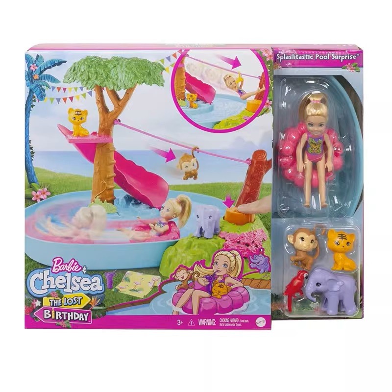 Barbie Chelsea The Lost Birthday Jungle Adventure Slide Swim Rope GTM85 ...
