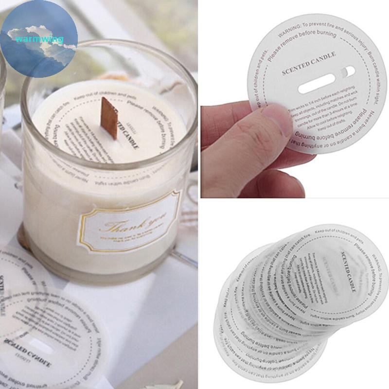 Warmwing 10 ชิ้น DIY คู่มือกลิ่นหอมเทียนสติกเกอร์ป้ายถ้วยสติกเกอร์เทียนโปร่งแสงรอบ Sulfolic Acid ...