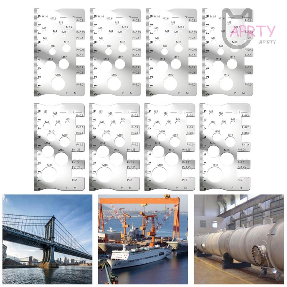 [NEW]Screw Measuring Cards Set for M12 304 Steel Pitch Gauge for ...