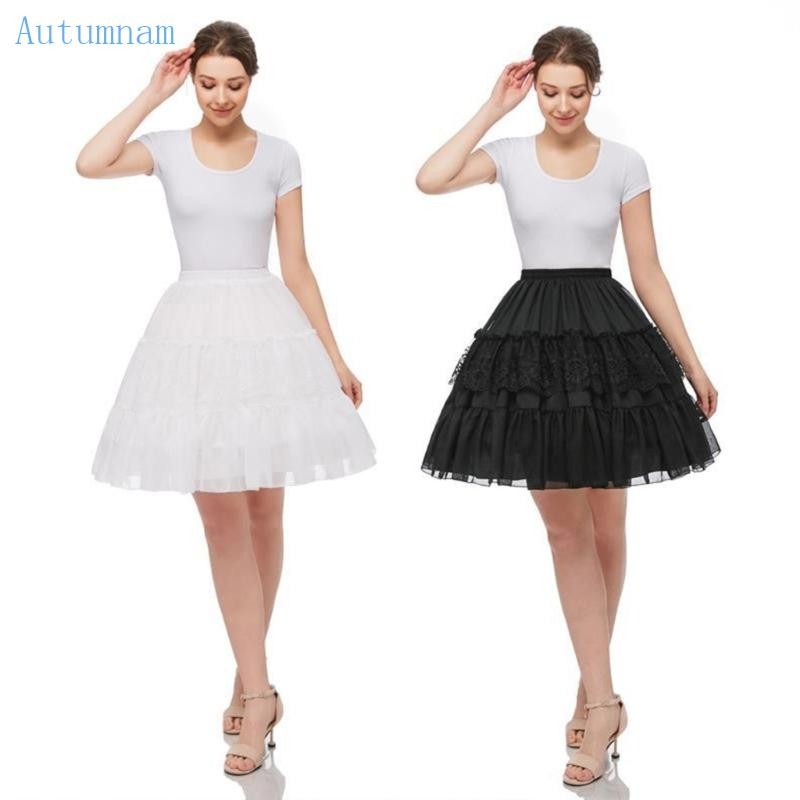 AUTU ผู้หญิง Victorian Crinoline MultiLayer ลูกไม้กรง Pannier สีขาว ...