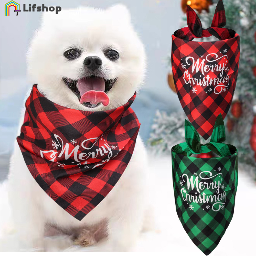 Cat Dog Christmas Triangle Bandana - Xmas Snowman ลายซานตาคลอส - Pet ...