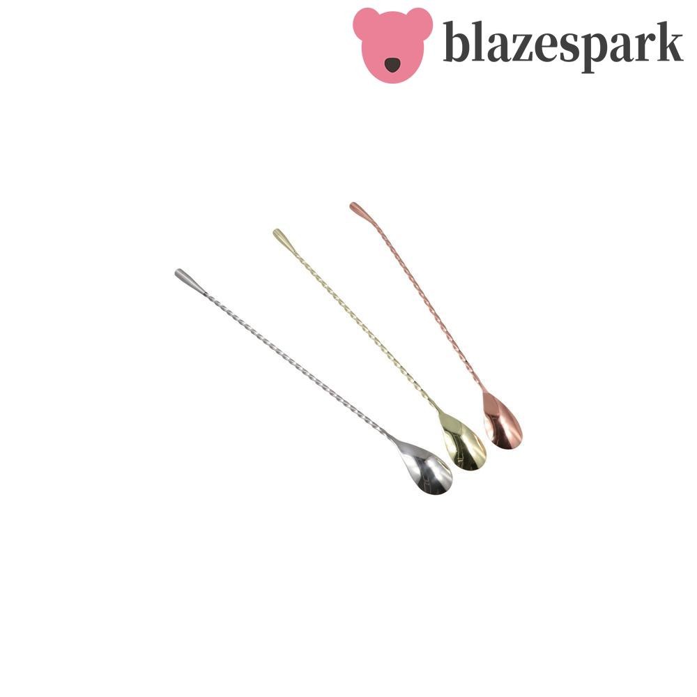 Blazespark ช้อนค็อกเทล, ลายเกลียว 20/30/40 ซม. ช้อนช้อนชาบาร์, อุปกรณ์ครัวสแตนเลสด้ามยาวผสมช้อน ...