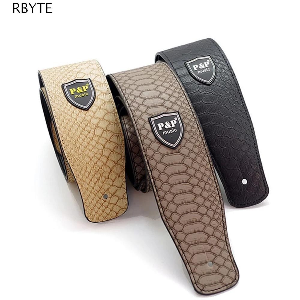 RBYTE สายกีตาร์ไฟฟ้ากว้างขึ้นปรับงูผิวกีตาร์เข็มขัดเบสเข็มขัดนุ่มสายกีต้าร์โปร่ง | Shopee Thailand