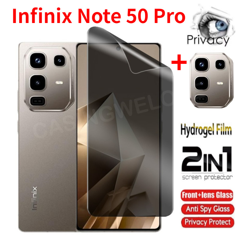 Infinix Note 50 Pro 2025 ฟิล์มไฮโดรเจลความเป็นส่วนตัว Anti-Spy คลุมทั้งหมดปกป้องหน้าจอ Anti Peek ...