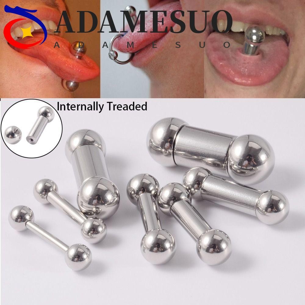 ADAMESUO แหวนลิ้นลิ้นเจาะผู้ชายสแตนเลส Hip Hop ลิ้นสตั๊ดหู Studs Dumbbell ลิ้นเล็บ | Shopee Thailand