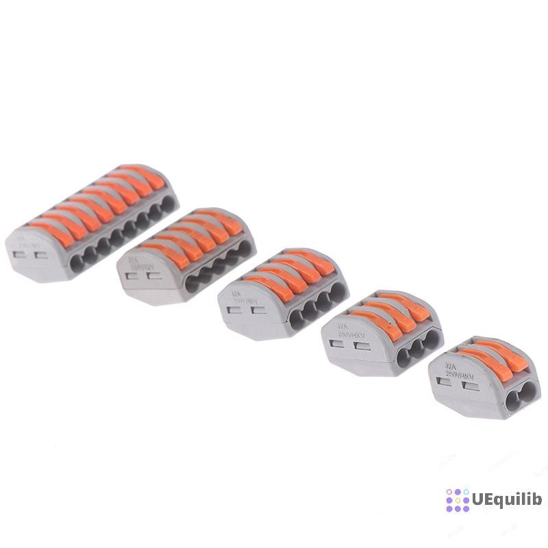 Uequilib 2/3/4/5/8 Way Reusable Spring Lever Terminal Block สายไฟไฟฟ้า ...