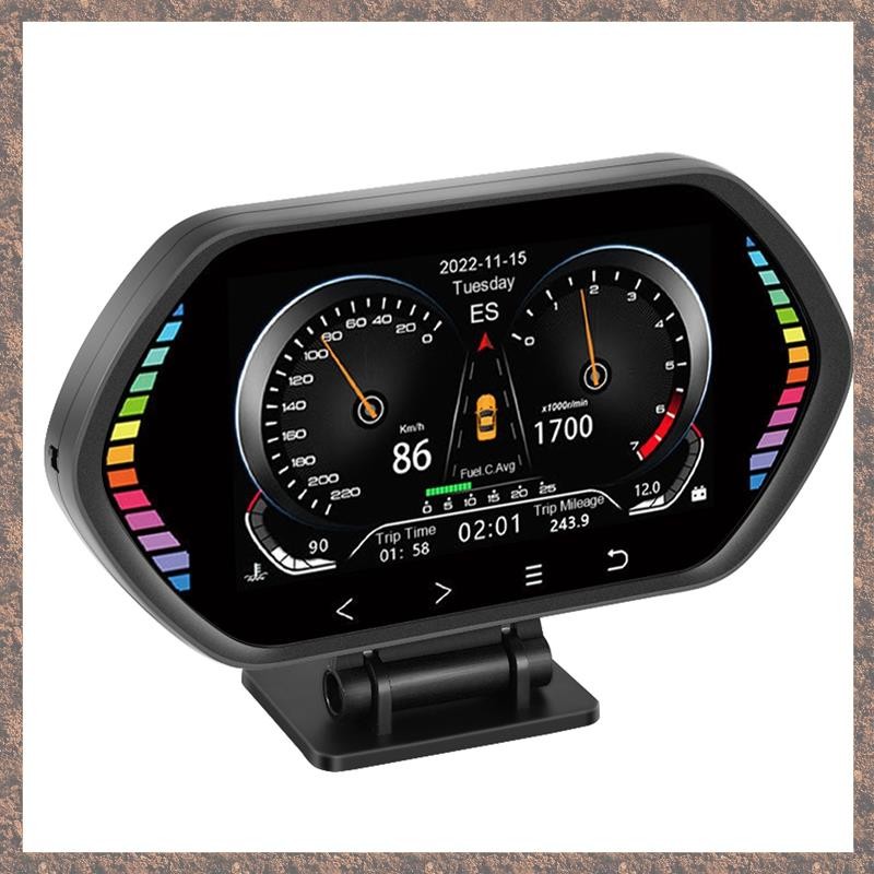 [CVD] F12 Universal HUD-Up Display OBD2 GPS Speedometer เครื่องวัดเอียง ...