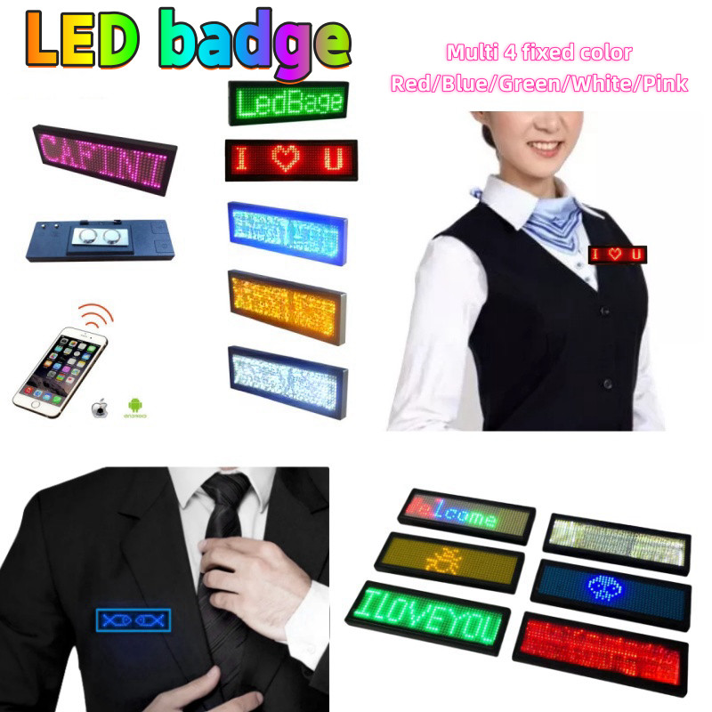บลูทูธสมาร์ท APP ควบคุม LED ชื่อป้ายส่องสว่างกระพริบ Light Up LED ชื่อ ...