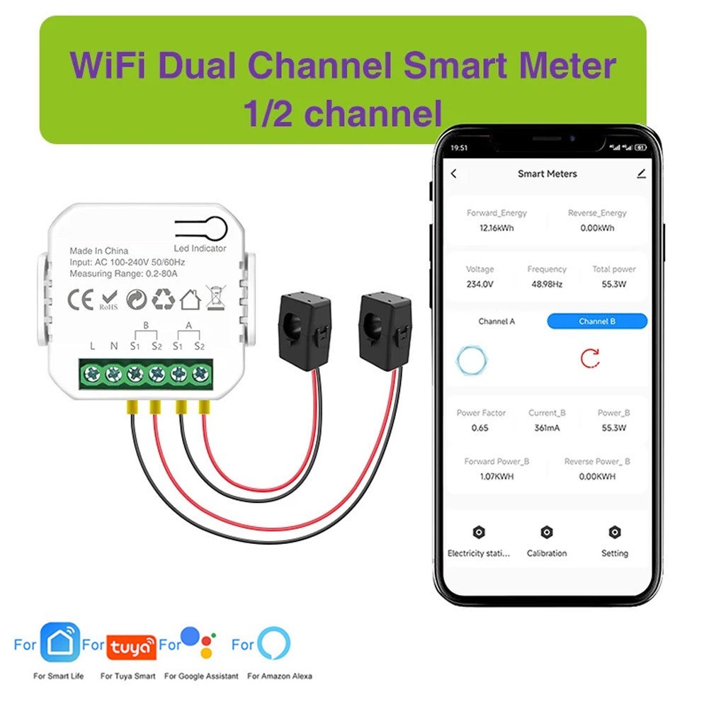 【WIK】Current Measurement Device for Tuya Wifi Smart Energy Monitoring ...