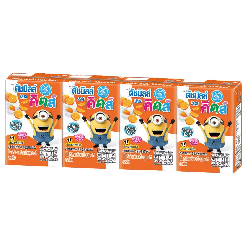 Dutch Mill ดัชมิลล์คิดส์ นมเปรี้ยวยูเอชที รสส้ม 90 มล. 1 กล่อง EXP05/05 ...