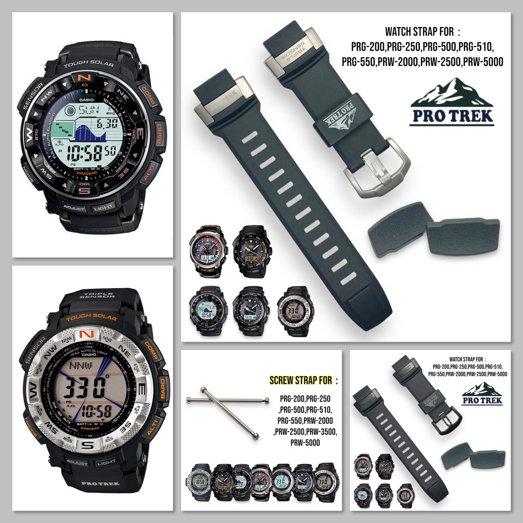 สายนาฬิกา CASIO PROTREK ของรุ่น PRG-200,PRG-250,prg-500,prg-510,prg-550 ...