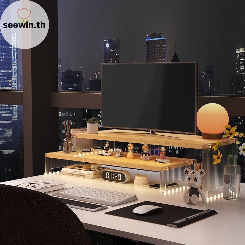 Seewin Dual Deck โปร่งใสที่วางจอคอมพิวเตอร์ PC ขาตั้งหน้าจอ Bracket ...