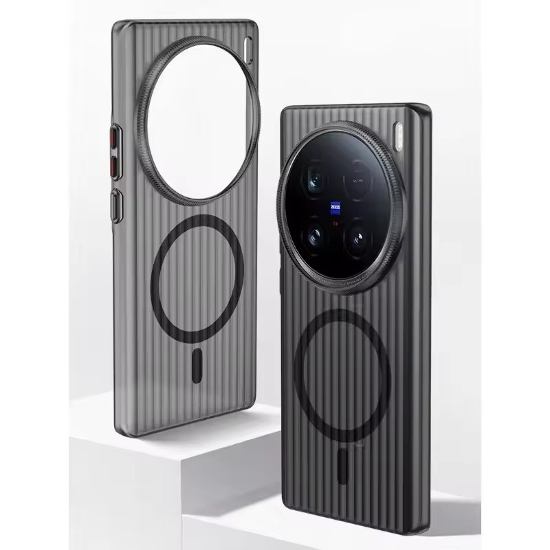 สําหรับ VIVO X200 ultra x100 Pro mini x100s x200s x90 กรณีแม่เหล็กไร้สายชาร์จลูกฟูก Matte โปร่ง ...