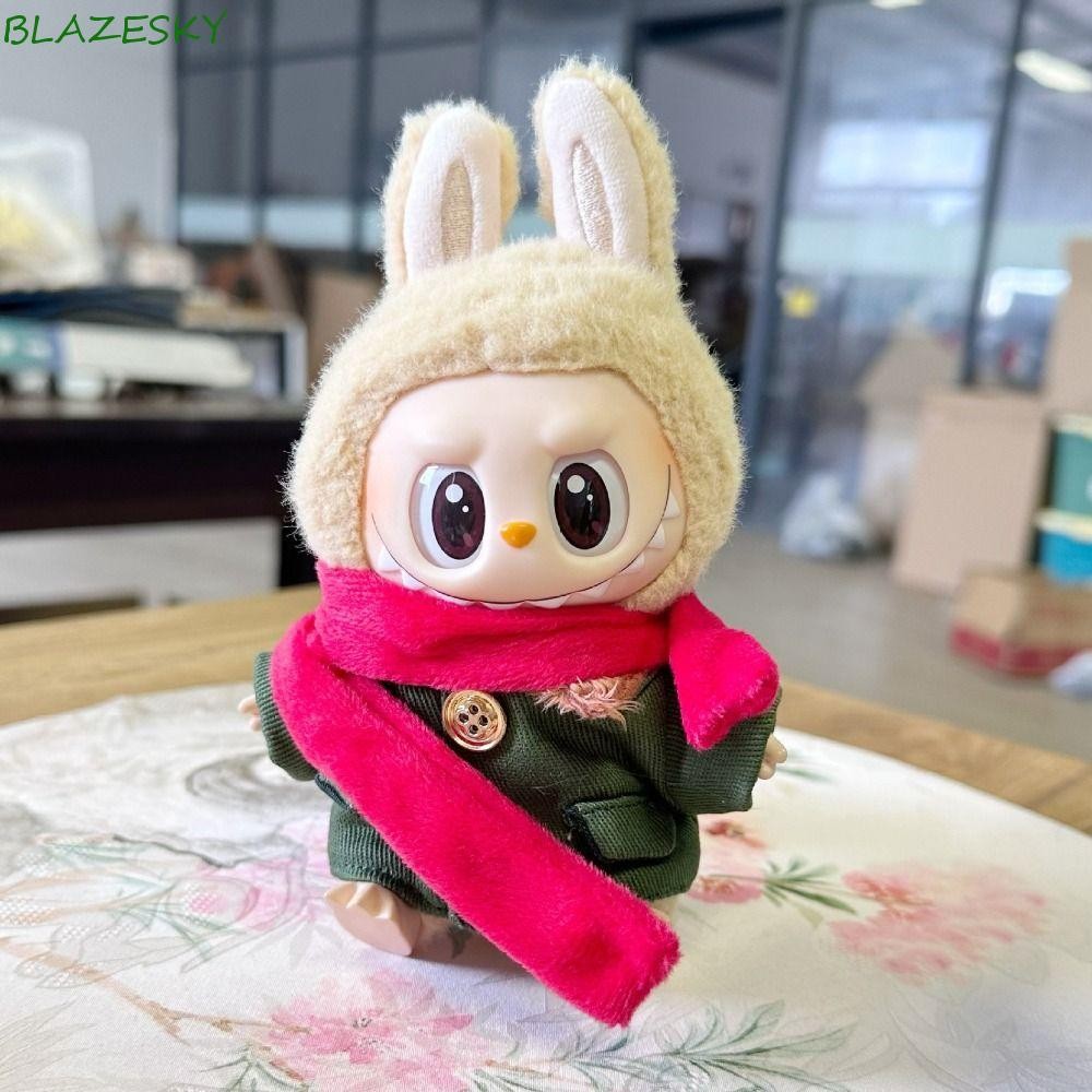 Blazesky 1 ชุดนั่ง Party Labubu ตุ๊กตาเสื้อผ้า, Dark Green Coat Blue ...