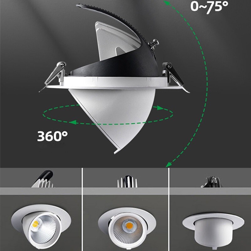Recessed round recessed downlight adjustable LED pole downlight ...