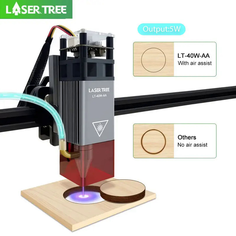 LASER TREE 5W Air Assist Laser Module 450nm Blue Laser Head for CNC DIY ...