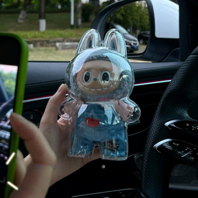 1 PC ป้องกันอะคริลิค labubu V2 โปร่งใสแบบพกพาสาย Organizer กล่องสําหรับ ...