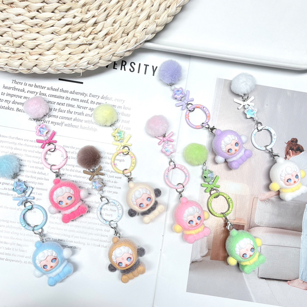 SP Girls Pop Mart DIY Flocking พวงกุญแจสร้างสรรค์สีสันสดใส | Shopee ...