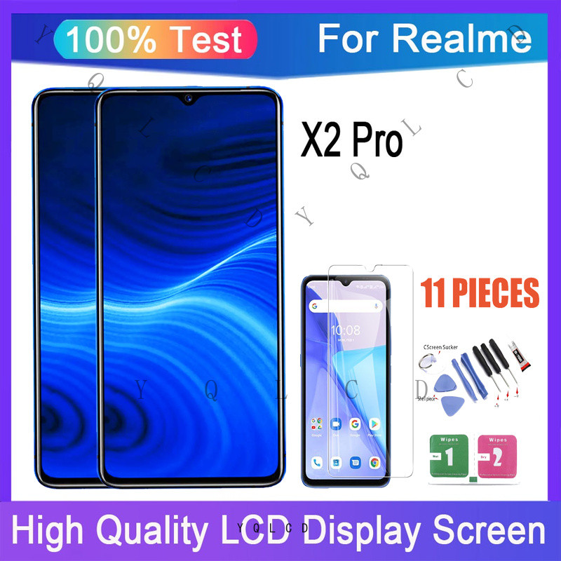 Original AMOLED Realme X2 Pro RMX1931 จอแสดงผล LCD เปลี่ยนหน้าจอสัมผัส ...