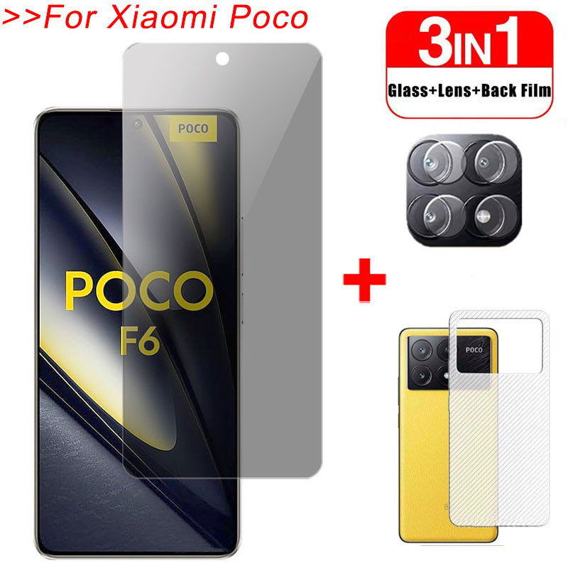ฟิล์มกันมอง ฟิล์มกระจกนิรภัย 9H ฟิล์มกันเสือก สำหรับ Xiaomi Poco F6 F5 X6 X5 X4 X3 NFC M6 Plus ...