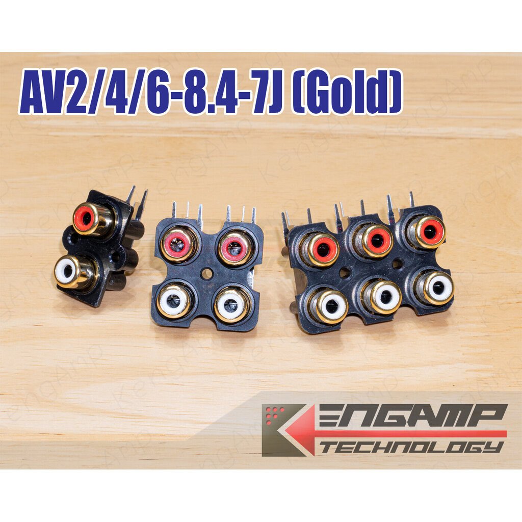 (1ชิ้น) [PJ] AV2-8.4-7J AV4-8.4-7J AV6-8.4-7JGold แจ็ค RCA 2P 4P 6P ติด ...