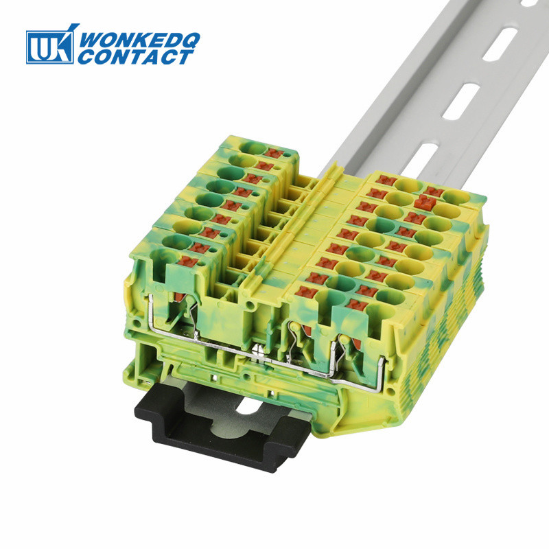 PT4-TWIN-PE Push-in Ground Din Rail Terminal Block PT 4 มม.ขั้วต่อไฟฟ้า ...