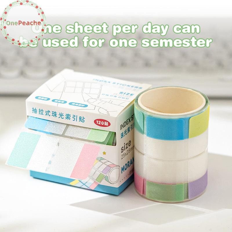 OnePeache 120 แผ่นใส Pearl Pearlescent Sticky Tabs กลับกาว Writable ...