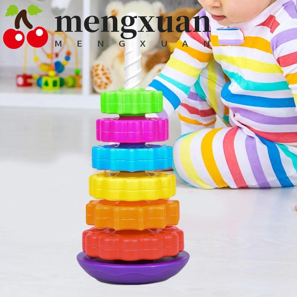 Mengxuan Rainbow Spinning Stacking ของเล่น, Rainbow Ring Stacker Early Education หมุน Rainbow ...